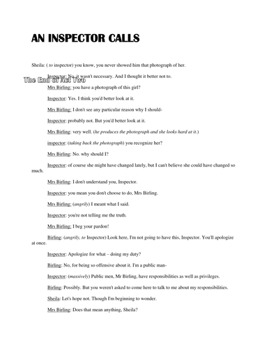 An Inspector Calls: Sybil and Eric Birling - Double Lesson! | Teaching ...