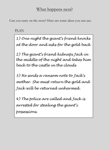 Plan And Write A Story: Jack And The Beanstalk (6-9 years) | Teaching ...
