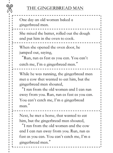 Cut Out And Write A Story Of The Gingerbread Man (6-9 years) | Teaching ...