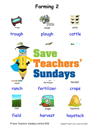 Farming EAL/ESL Worksheets, Games, Activities and Flash Cards (with ...