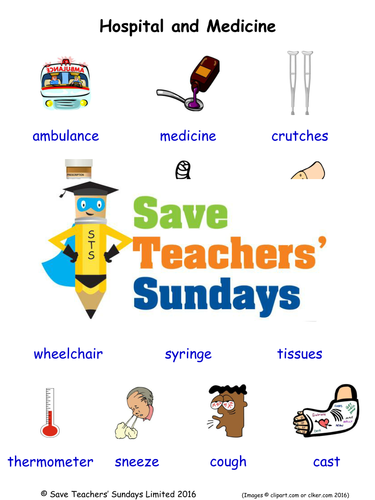 Hospital and Medicine EAL/ESL Worksheets, Games, Activities and Flash ...