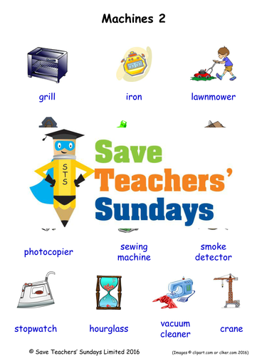 Machines EAL/ESL Worksheets, Games, Activities and Flash Cards (with ...