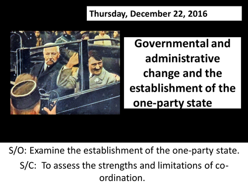 Formation of One Party State in Germany | Teaching Resources