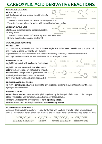 Chemistry A-Level OCR Revision Notes - Aromatic, Carbonyls and ...