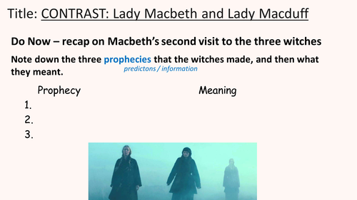 Macbeth-Contrast of Lady Macbeth and Lady Macduff | Teaching Resources
