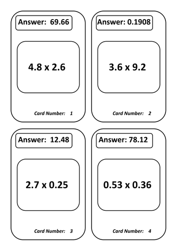 Decimal Multiplication Treasure Hunt Activity | Teaching Resources