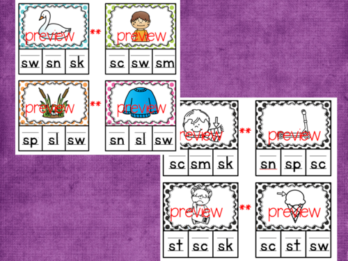 S-Blend Clip Cards | Teaching Resources