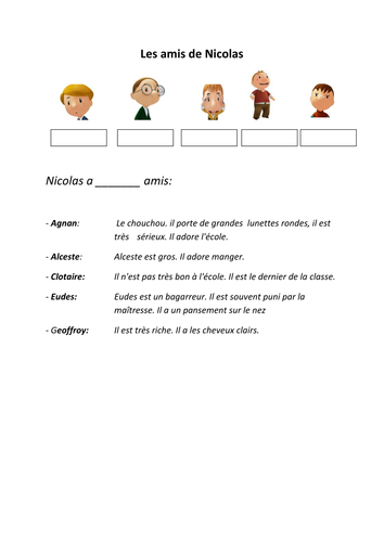 Le Petit Nicolas - Talking about self and friends | Teaching Resources