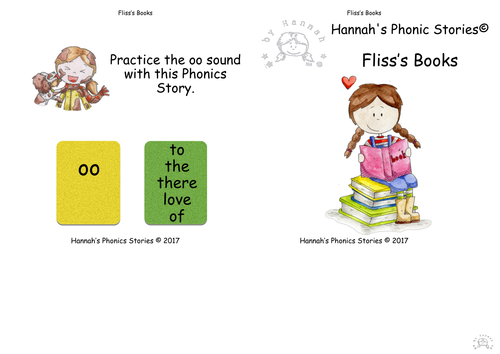 Fliss's Books, Hannah's Phonics Story Packs, short oo sound | Teaching ...