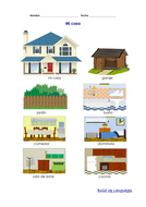 Mi casa Habitaciones Muebles vocabulario | Teaching Resources