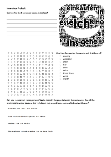 Puzzles for Stimmt 1 Chapter 3 Hobbies | Teaching Resources