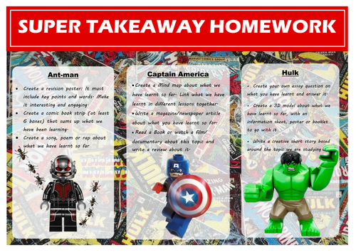 Superhero Themed Lesson Resources (Takeaway Homework, Word Mat, and ...