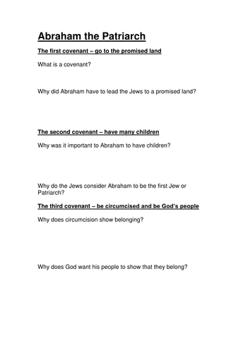 Edexcel Pearson KS4 Judaism lessons covenant with Abraham 2 full ...