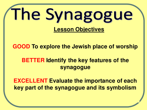 Edexcel Pearson KS4 new GCSE Judaism full lesson on the synagogue ...