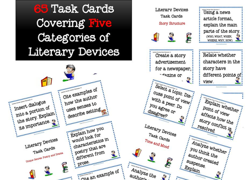 65 ESSENTIAL LITERARY DEVICES QUESTION POSTERS AND TASK CARDS ...