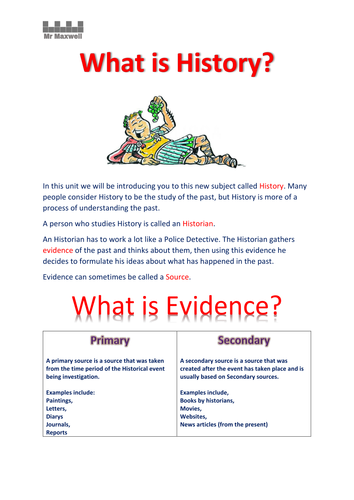 Year 7/ MYP 1 mini unit: What is History | Teaching Resources