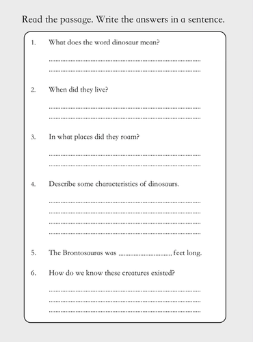 Dinosaurs: Practise Reading Comprehension Skills (6-9 years) | Teaching ...