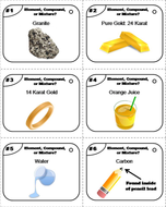 Elements Compounds Mixtures Task Cards | Teaching Resources