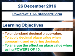 Standard Form and Powers of 10 (3 Lessons) | Teaching Resources
