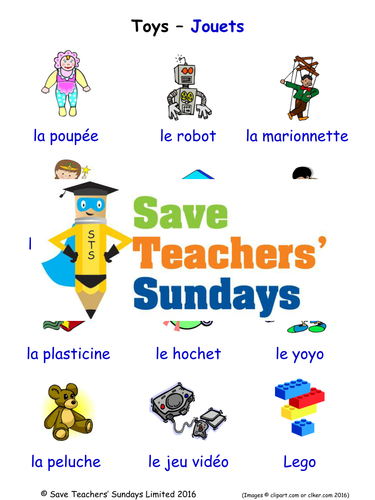 Toys in French Worksheets, Games, Activities and Flash Cards (with ...