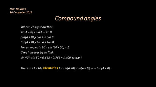 Double angles,Compound angles and Polygons angles | Teaching Resources