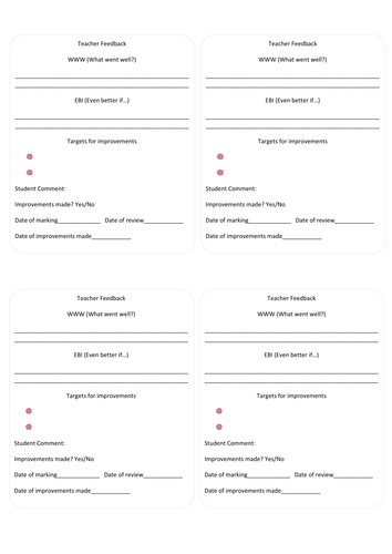 Teacher feedback stickers | Teaching Resources