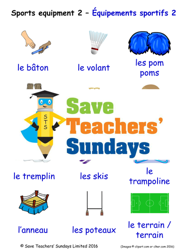 Sports Equipment in French Worksheets, Games, Activities and Flash ...