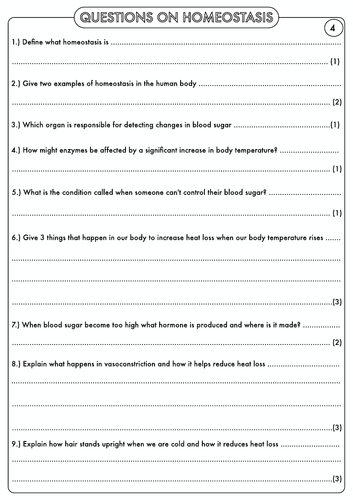 GCSE Biology: Homeostasis Worksheet Pack | Teaching Resources GCSE Biology: Homeostasis Worksheet Pack | Teaching Resources