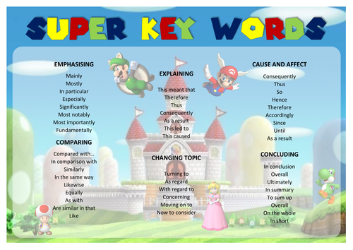 Mario Themed Lesson Resources (Takeaway Homework, Word Mat and 2 ...