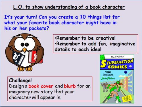 10 things in a book character's pocket (creative English writing ...