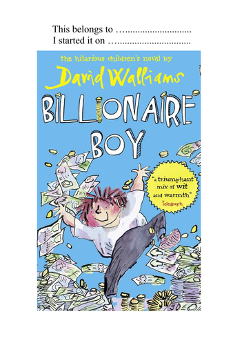 Billionaire Boy by David Walliams - workbook (differentiated ...