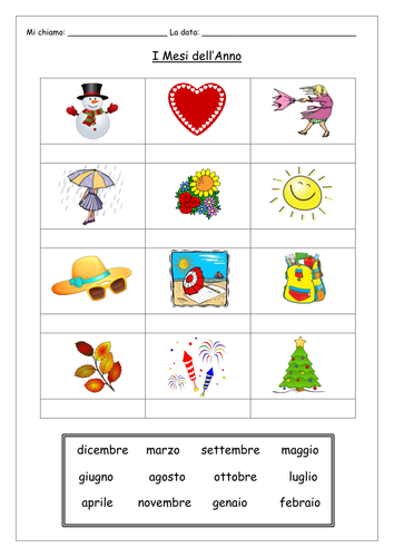 ITALIAN - I Mesi dell'Anno e le Quattro Stagioni | Teaching Resources