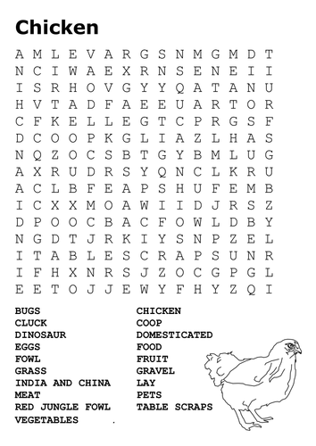 Chickens Word Search | Teaching Resources