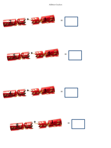 Christmas cracker addition - single digit | Teaching Resources