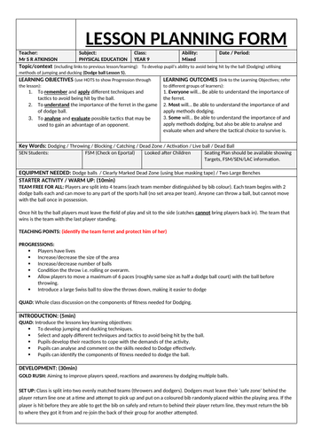 KS4 Dodgeball Resources and Lesson Plans | Teaching Resources