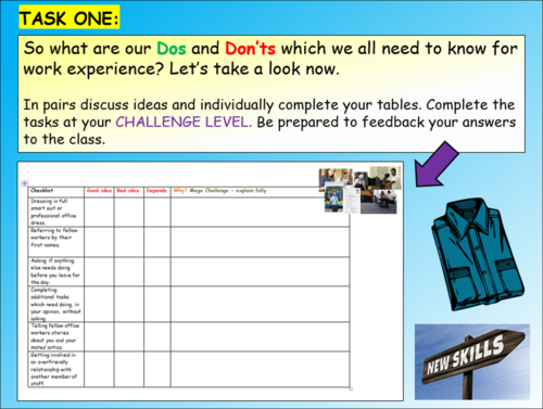 Careers & Employment: Work Experience | Teaching Resources
