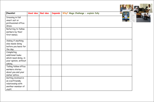 Careers & Employment: Work Experience | Teaching Resources