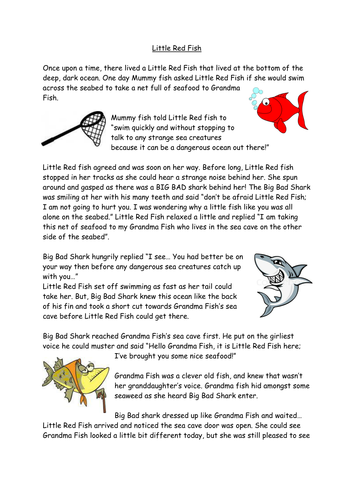 Write your own Fairy Tale Lesson (using 'Little Red Riding Hood' as a ...