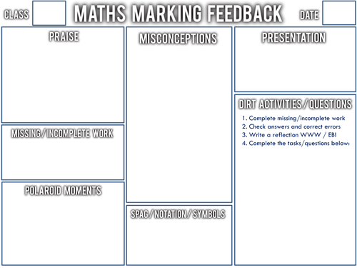 Whole Class Feedback Sheet for Maths | Teaching Resources Whole Class Feedback Sheet for Maths | Teaching Resources