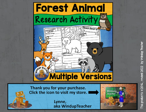 Forest Animal Research Activity Posters | Teaching Resources