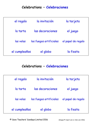 Celebrations and Christmas in Spanish Worksheets (2 Labelling ...