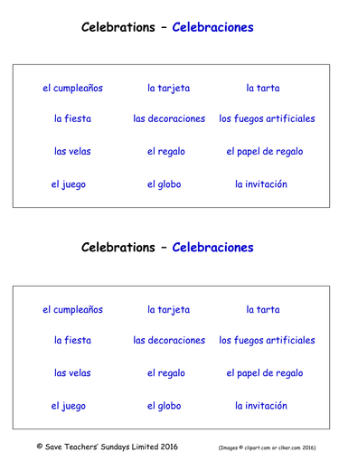 Celebrations and Christmas in Spanish Worksheets (2 Labelling ...