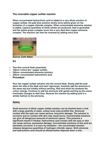 L13 & 14 Reversible reactions & Equilibrium and Le Chatelier’s ...