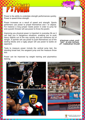 NEW GCSE PE - Power research fact sheet | Teaching Resources