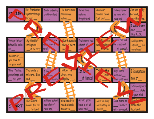Word Pairs or Binomials Chutes and Ladders Board Game | Teaching Resources