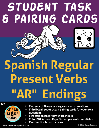 BUNDLE Spanish Regular Present "AR" Verbs. Verbos Regulares en Español ...