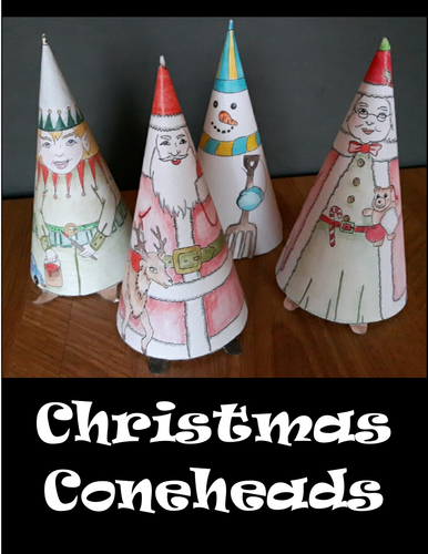 Christmas Crafts - Coneheads (Santa, Mrs. Claus, Elf, Snowman ...