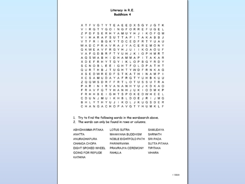 Literacy In Buddhism - Print Masters | Teaching Resources