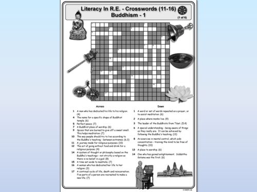 Literacy In Buddhism – Interactive Crosswords (HTML5) | Teaching Resources