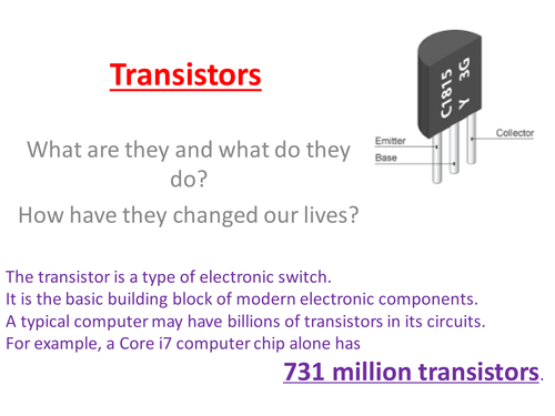 GCSE Phyiscs Transistors ( OCR 21st Century P6 ) | Teaching Resources